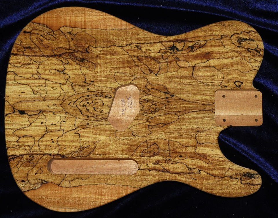 Highly Spalted Maple Top / Mahogany Telecaster Tele Body 4lbs 7oz #3477 ...