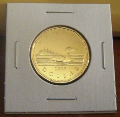 Canada 2003 Prooflike Loonie Crowned Portrait One $1 Dollar Loon Ottawa ...