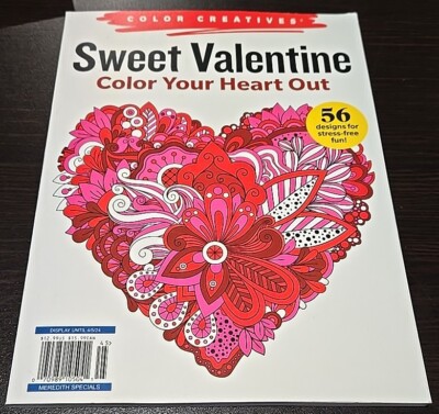 Color Creatives Sweet Valentine Coloring Book 56 Designs | eBay
