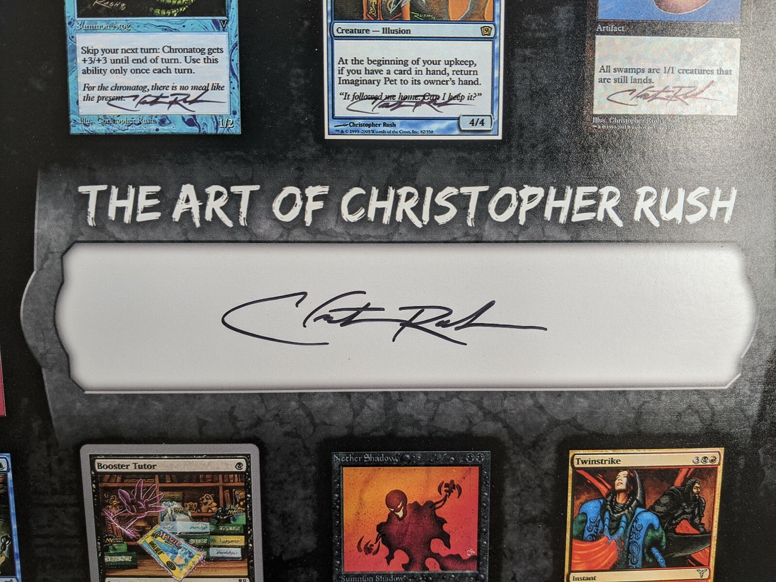 RARE MTG Signed Christopher Rush 23 signatures! Lotus, Bolt sign/poster ...