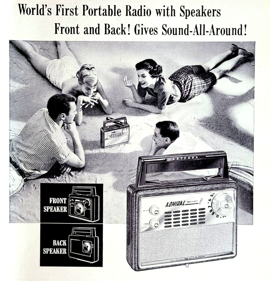Admiral 8-Transistor Portable Radio Original 1958 Vintage Print Ad | eBay