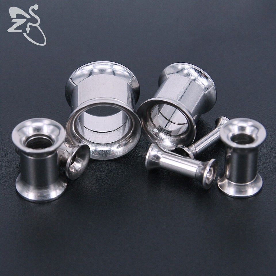 1 Pair 2-20mm Stainless Steel Ear Tapers 3 in 1 Double Flared Ear Plug ...