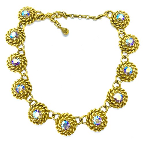 Vintage circular gold tone - Gem