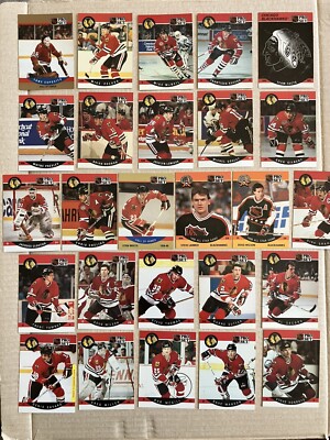 1990 Pro Set Hockey NHL Chicago Black Hawks Team Lot - 26 Cards No ...