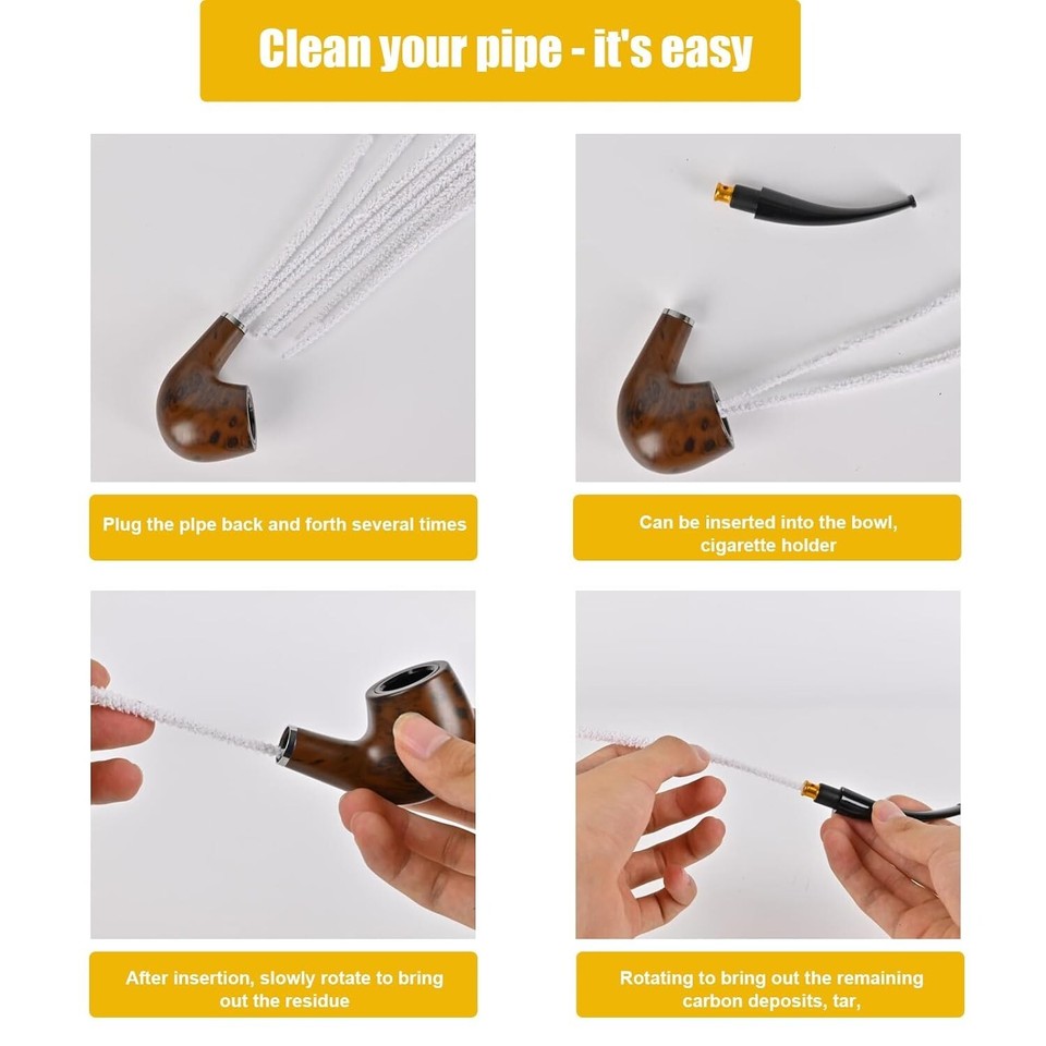 100 Pack Cone Pipe Cleaner 6" Pipe Cleaner Bulk, Cotton and Wire Pipe ...