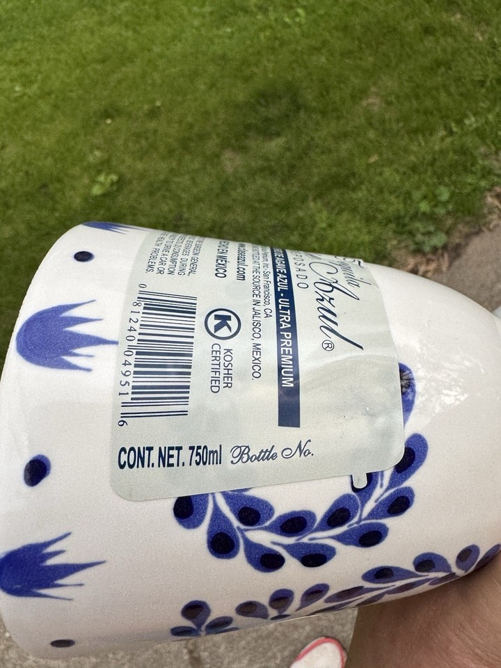 Class Azul Reposado Empty Blue & White Tequila Bottle 750ml Hand ...