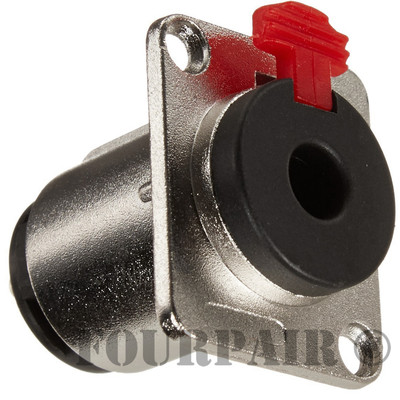 1/4" 6.35mm Stereo TRS Female Panel Mount Chassis Jack Audio Mic Metal ...