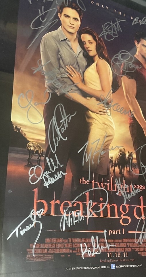 Twilight Breaking Dawn Autographed Poster Robert Pattinson Kristen ...