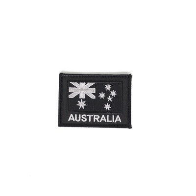 Australian Flag Patch Black and Grey on Black with "Hook and Loop" back ...