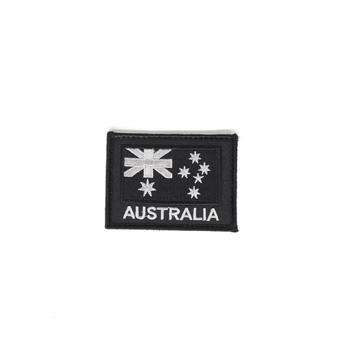 Australian Flag Patch Black and Grey on Black with "Hook and Loop" back | eBay
