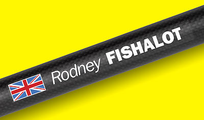 FISHING ROD TACKLE BOX personalised name Decal Stickers SET OF 6 with ...