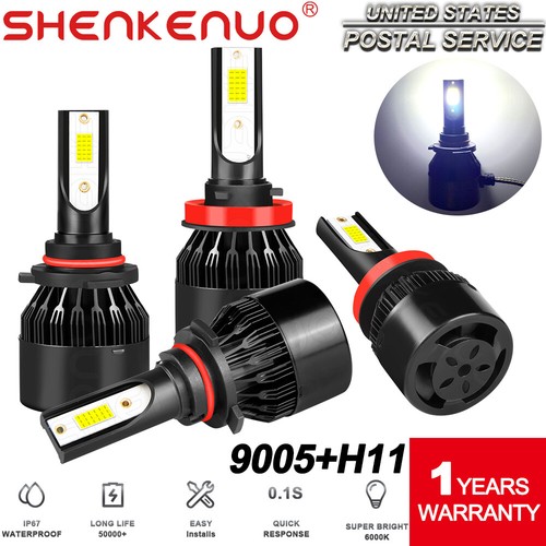 For Peterbilt 388 389- 4pc 6000K White LED Headlight Conversion Kit ...