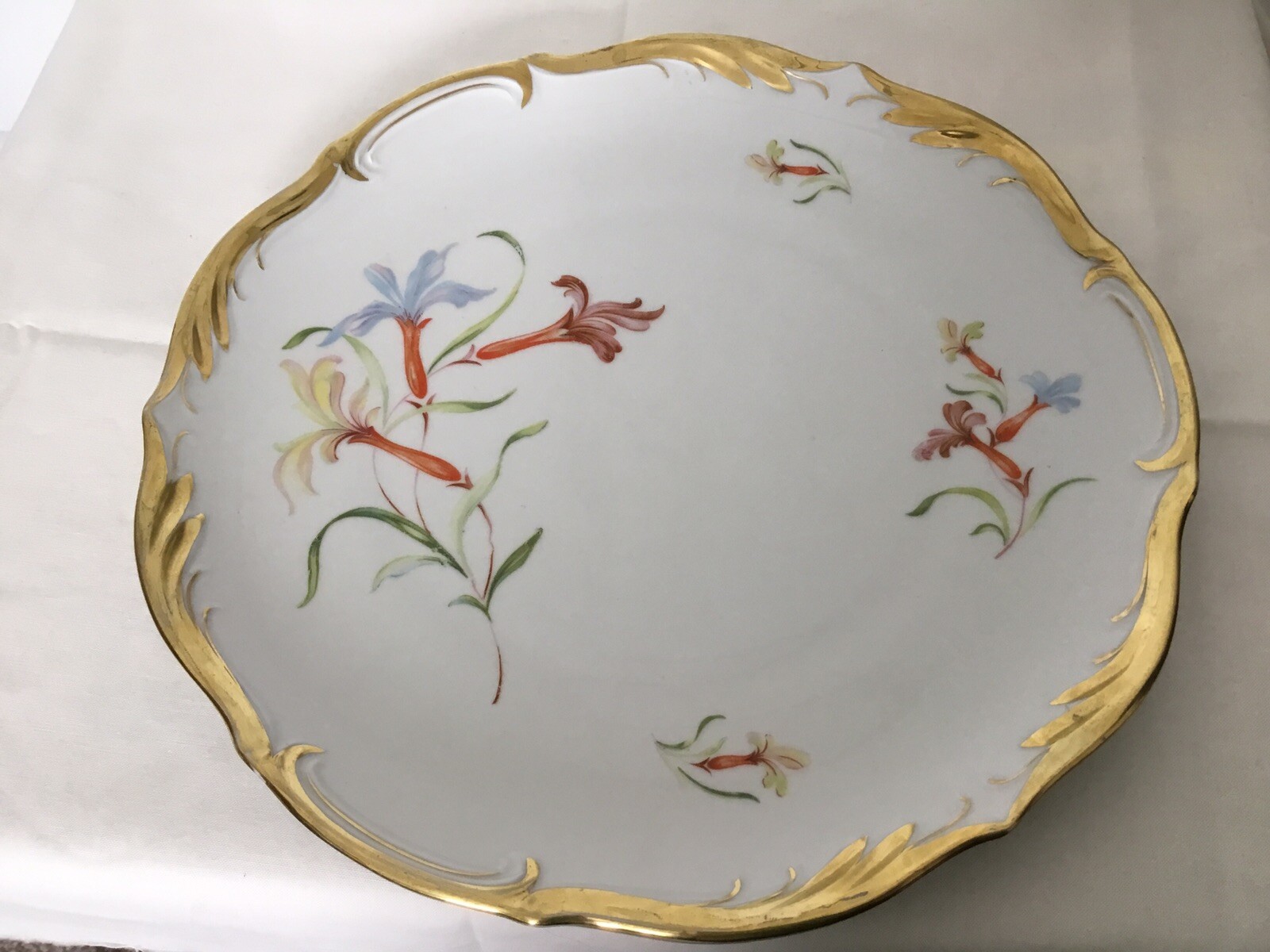 VINTAGE PLANKENHAMMER Floss BAVARIA Germany Hand Painted Flowers Gold ...