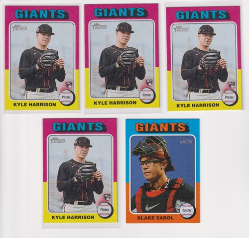 2024 Topps Heritage Kyle Harrison Flip Stock /5 San Francisco Giants ...