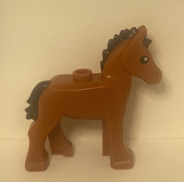 LEGO Minifigure Horse Foal Dark Orange Dark Brown Mane & Tail Series 22 ...
