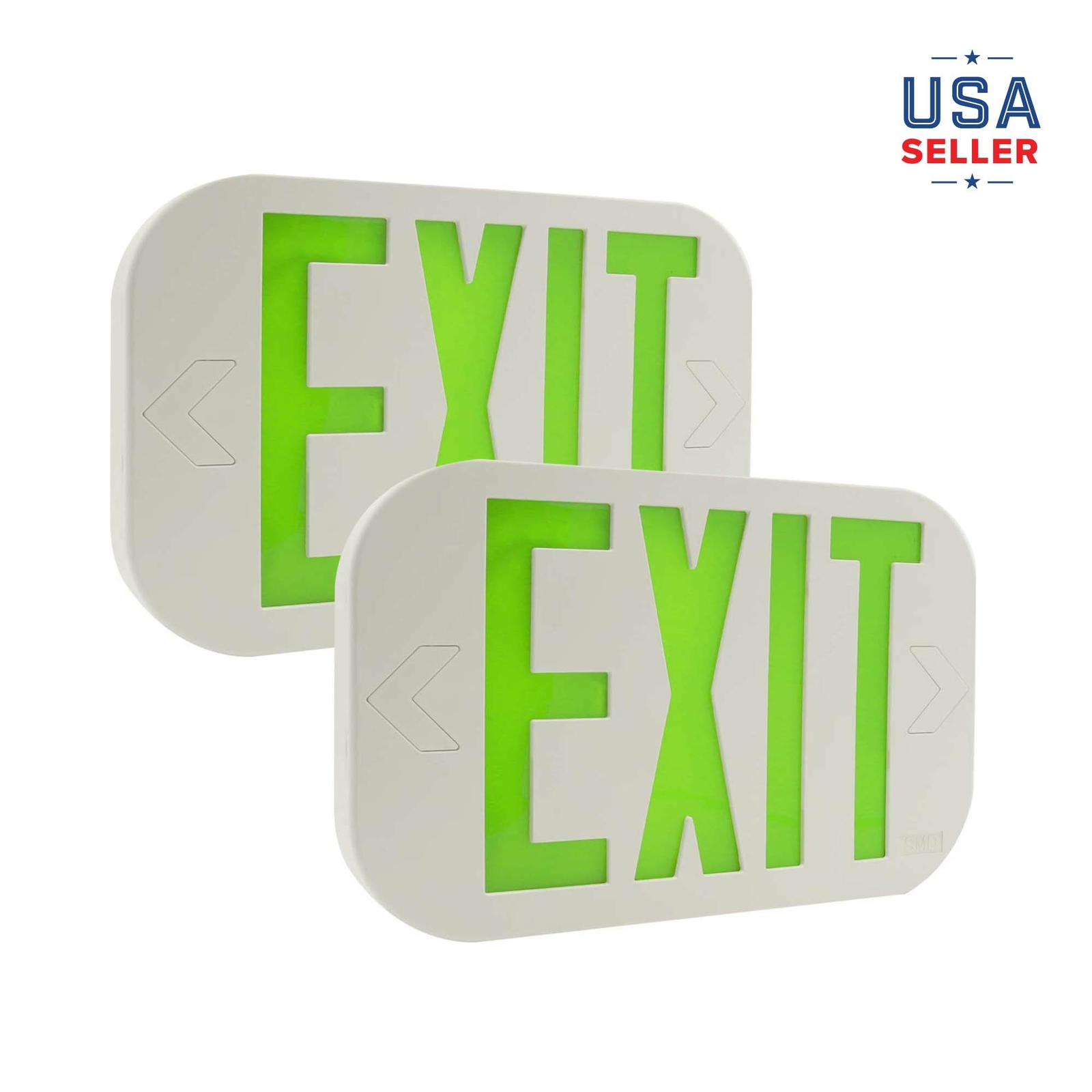 LSP Emergency Double Face Exit Sign Wall Light Panel, LED Green Letters ...