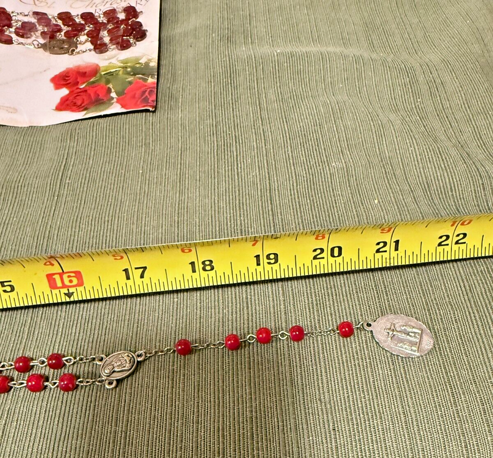 2 Vintage Rosary's: Rosary of the Seven Sorrows Red Beads & St Therea ...