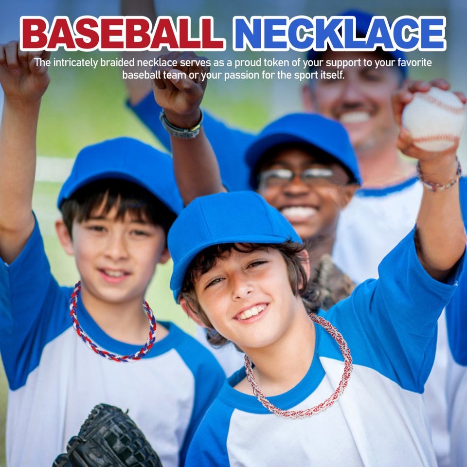 3pcs Braided Necklace Baseball Fan Necklace Fabric Necklace Neck ...
