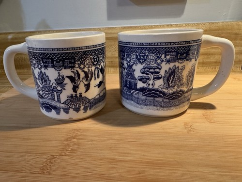 Blue Willow style Cups Restaurant Ware Set Of 2 | eBay
