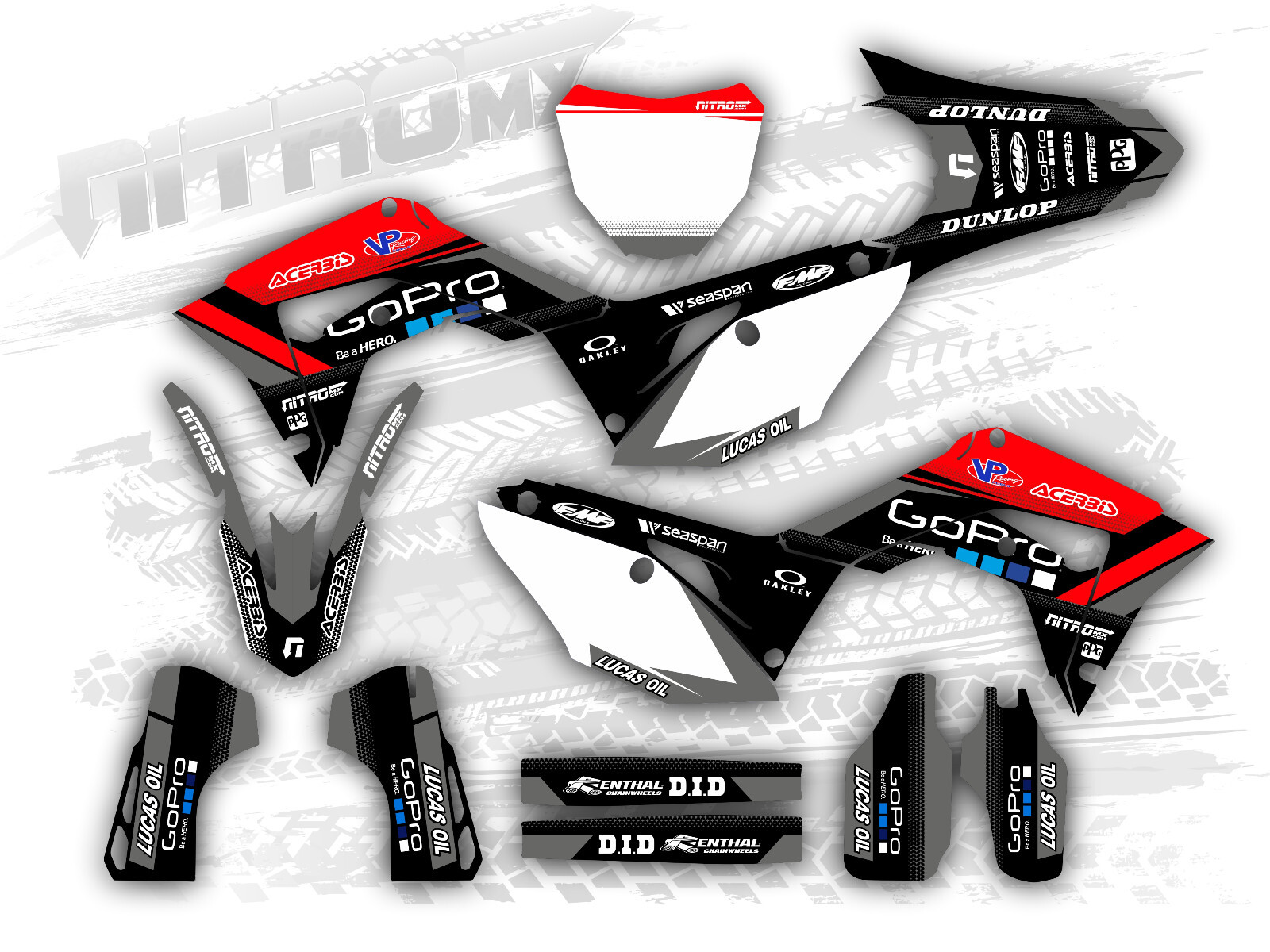 Graphics Kit fits Honda CRF 450 R CRF 450R 2017 2018 2019 2020 Decals ...