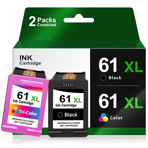 2x 61XL Black Color Ink Cartridges For HP 61 ENVY 4500 4505 5530 5535 ...