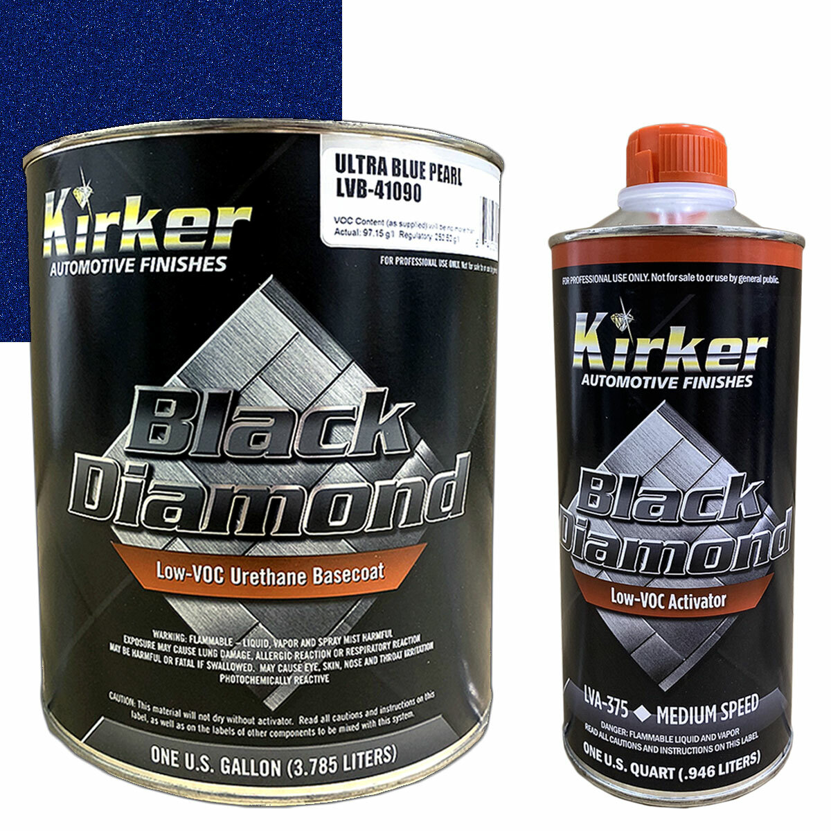 1 Gal Kirker Black Diamond Car Paint Ultra Blue Pearl LVB-41090 w/ Med ...