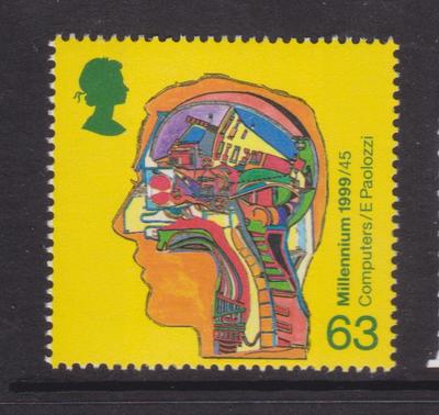 GB MNH STAMP 1999 SG 2072a INVENTOR'S TALE TURING PERF P. 13 1/2 X 14 ...