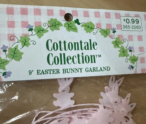 Cottontail Collection Easter Bunny Garland 9” Lot 2 Pink & White + Bags ...