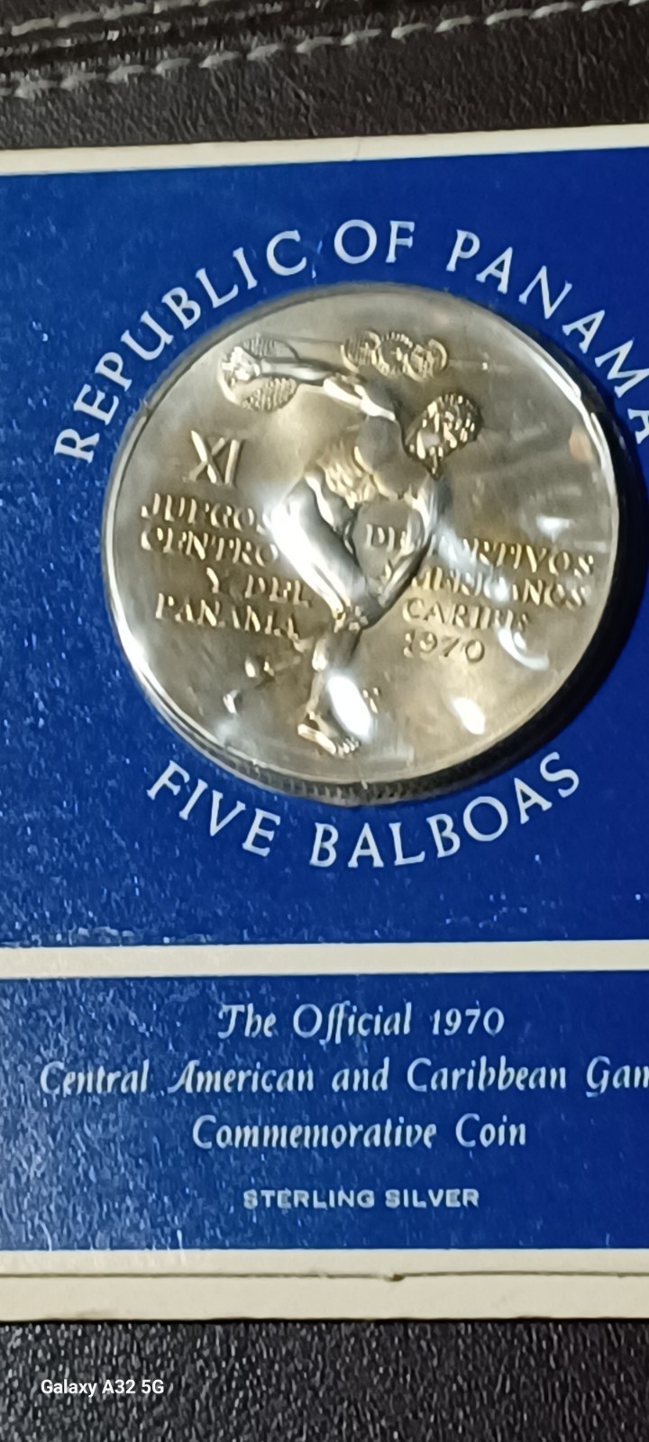 1970 Republic of Panama Five Balboas Commemorative Coin Sterling Silver ...