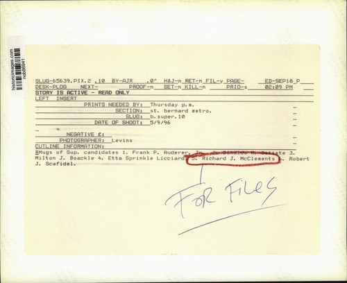 1996 Press Photo Richard J. McClements, Superintendent Candidate ...