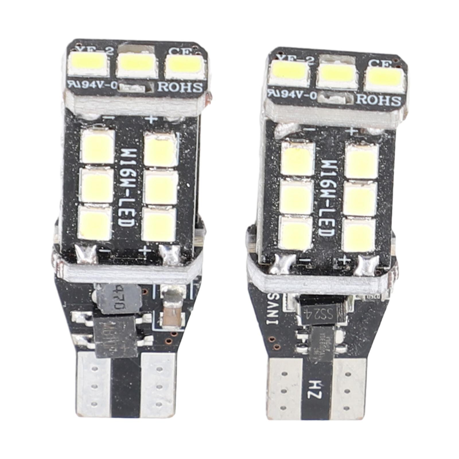 15pcs 2835 SMD T15 W16W LED Bulb for Car Reverse Light with 1200Lm ...