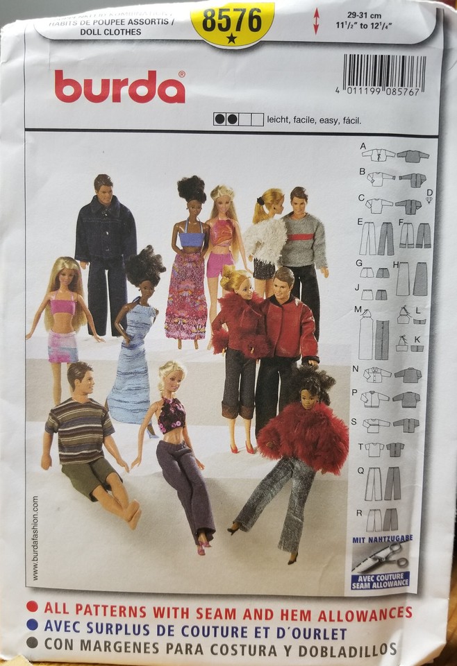 Burda Sewing Patterns Crafts Doll Clothes Handbags Toys Bears Baby Hats ...