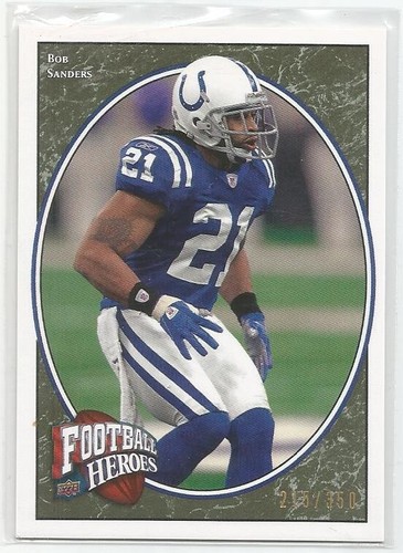 2008 Upper Deck Heroes Green Bob Sanders #'d 215/350 Indianapolis Colts ...