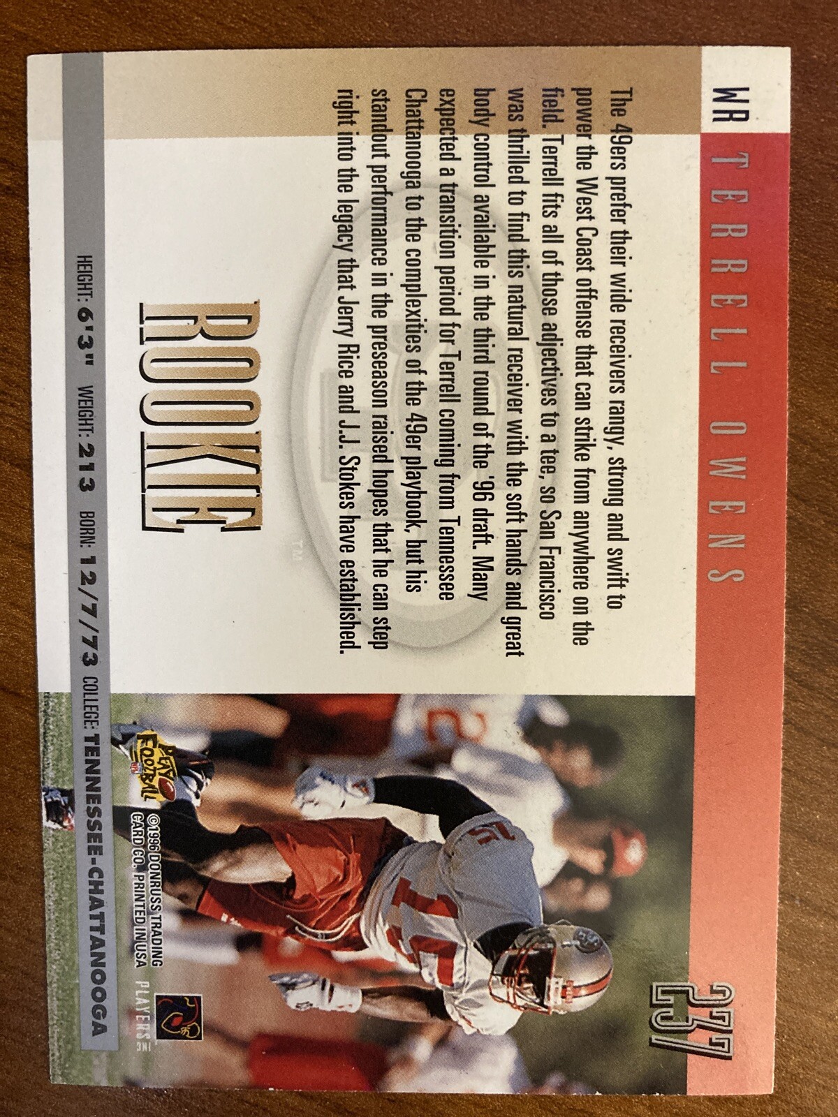 Terrell Owens 1996 Donruss Rookie Card #237 | eBay