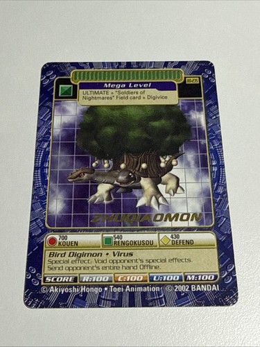 Digimon Zhuqiaomon Bo-235 Mega Gold Lettering 2002 Digi Battle Card ...