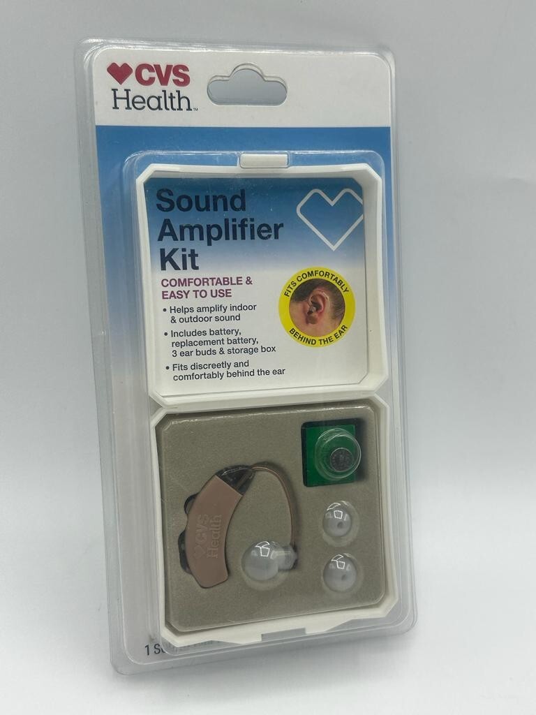 CVS Health Sound Amplifier Kit Hearing Aid Fits Comfortably Behind The ...