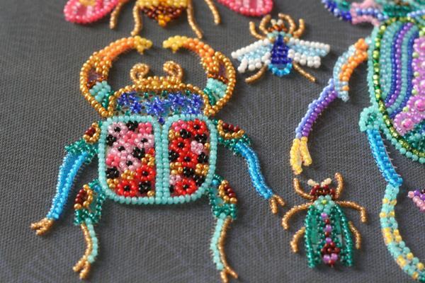 Bead embroidery kit Beetles needlework kit Art canvas beadwork pattern ...