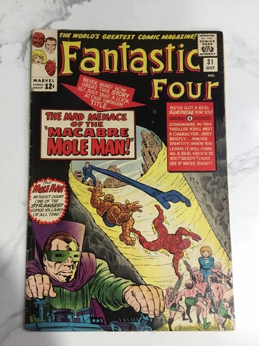 Fantastic Four comic book 31 Stan Lee Jack Kirby 3rd Mole Man ...