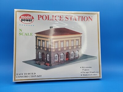 MODEL POWER N Scale POLICE STATION Model Building Kit 1504 NEW SEALED ...