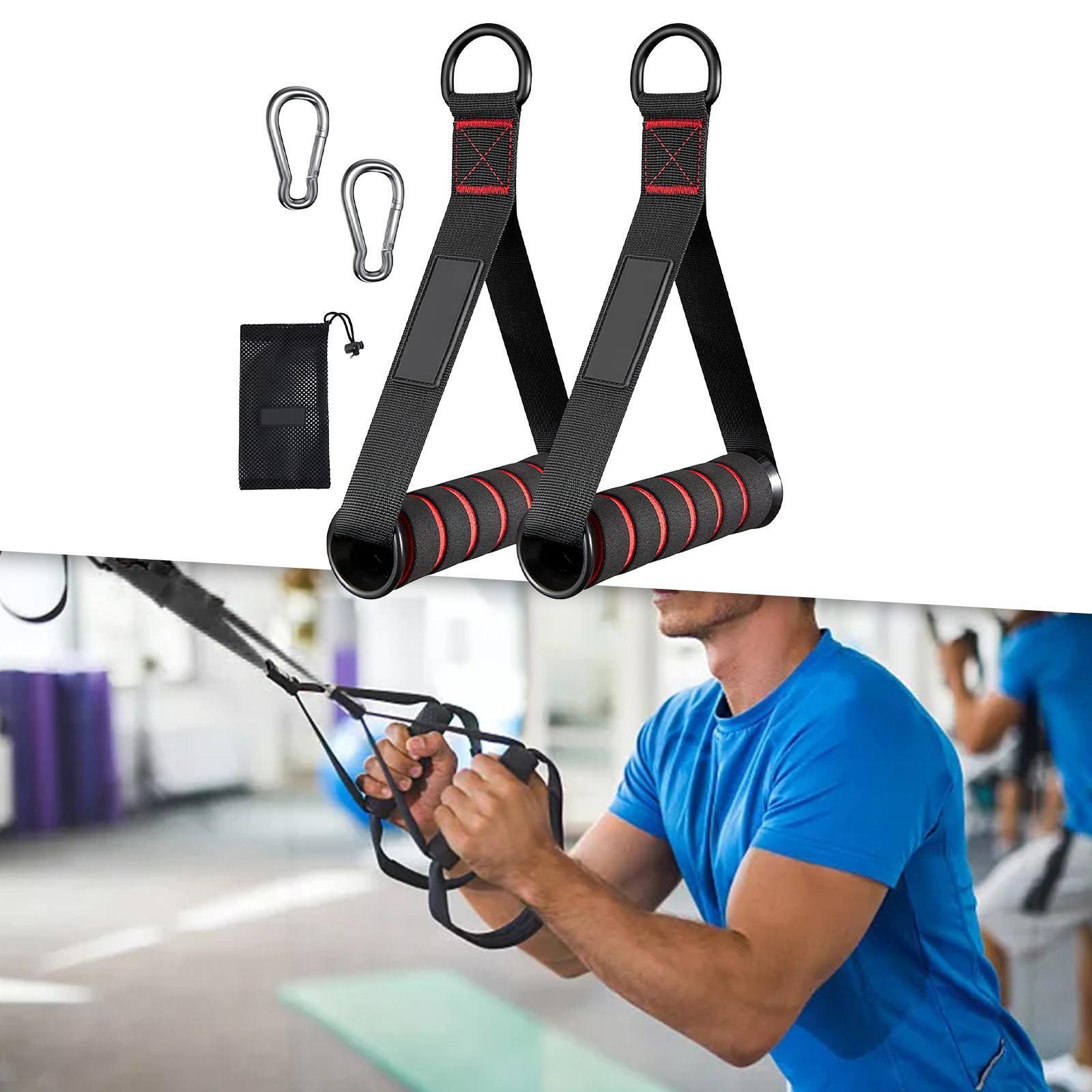2x Exercise Handles Working Out Handles for Pulley System Home Gym Pull ...