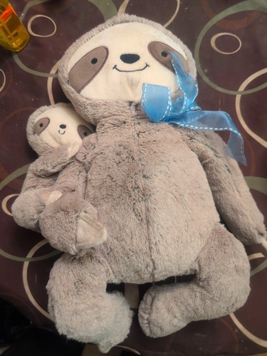 Walmart - Mom & Baby Hugging Sloth Plush, 20” Stuffed Animal, Gray ...