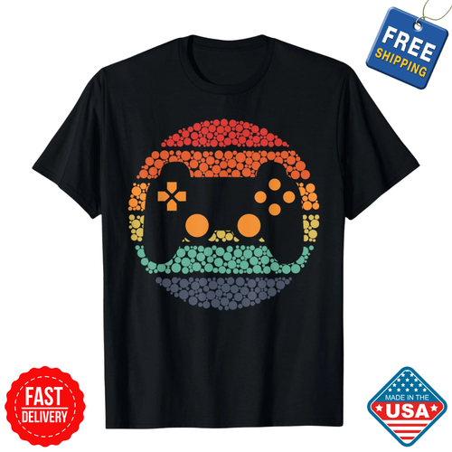 Colorful Dot Day Gamer Boys Game Controller Fun Unisex T-Shirt Cotton ...