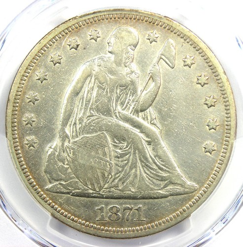 1871 Seated Liberty Silver Dollar $1 - Certified PCGS VF Detail - Rare ...