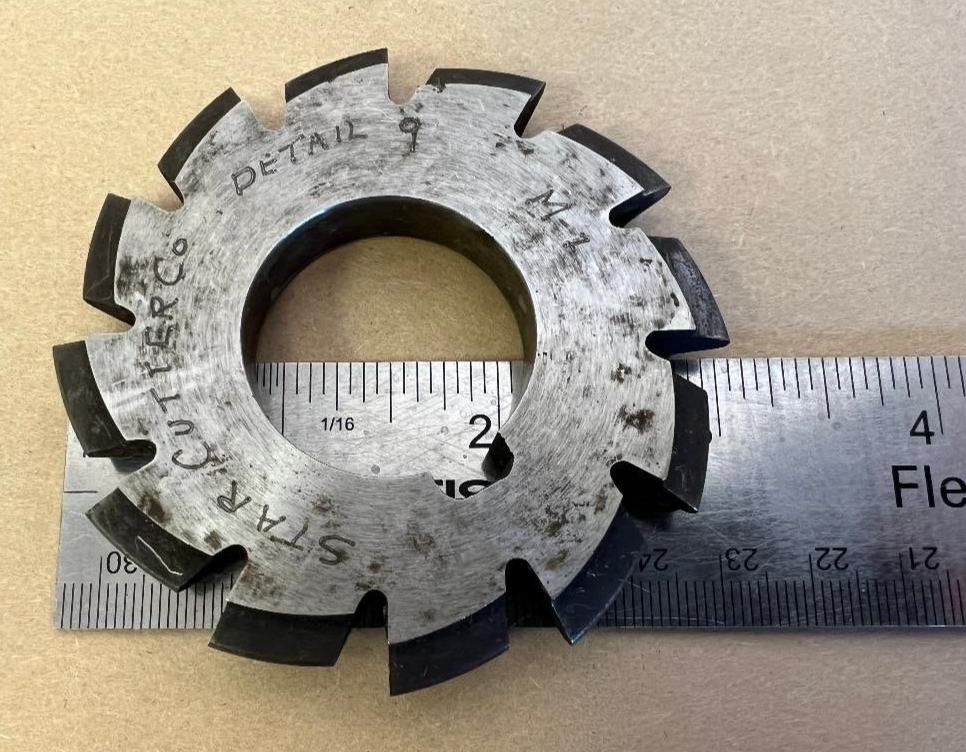 STAR CUTTER INVOLUTE GEAR CUTTER DETAIL 9 M1, 3" OUTDIA, 1-1/4" BORE ...
