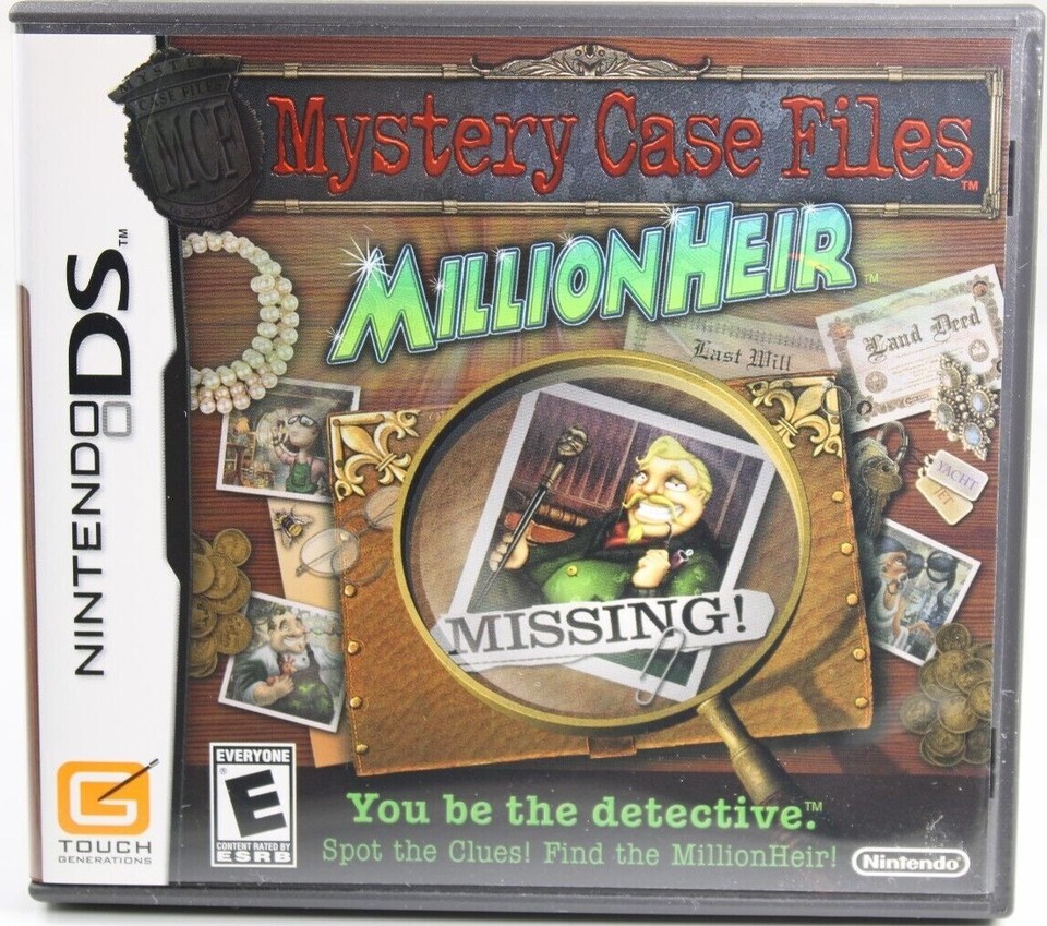 NINTENDO DS - MYSTERY CASE FILES: MILLIONHEIR, 2008 TESTED COMPLETE ...
