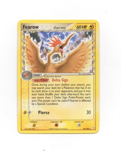 Pokémon TCG Fearow (Delta Species) EX Crystal Guardians 18/100 Regular ...