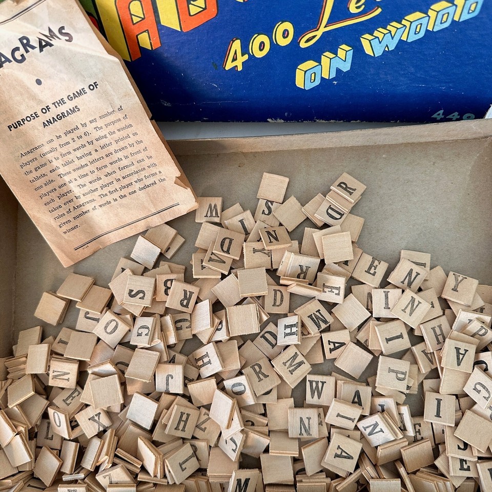 Anagrams Game Wood Letters Vintage 300 Plus Tiles | eBay