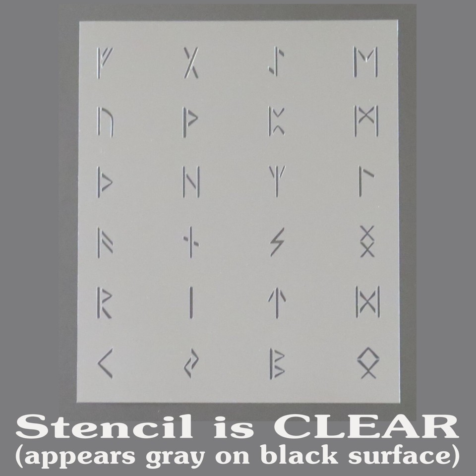 24 (1 inch) Wiccan Rune Symbols/Alphabet STENCIL Template Divination ...