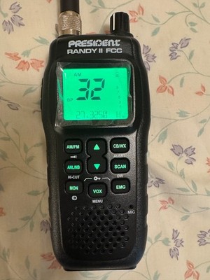 President Randy II FCC Handheld CB Radio AM/FM w/ 40 Channels LCD ...