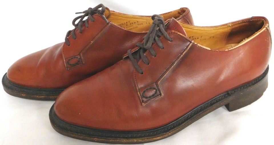 WM LOAKE & SONS MENS BRITISH DRESS DERBY SHOES WAVERLEY BROWN LEATHER ...